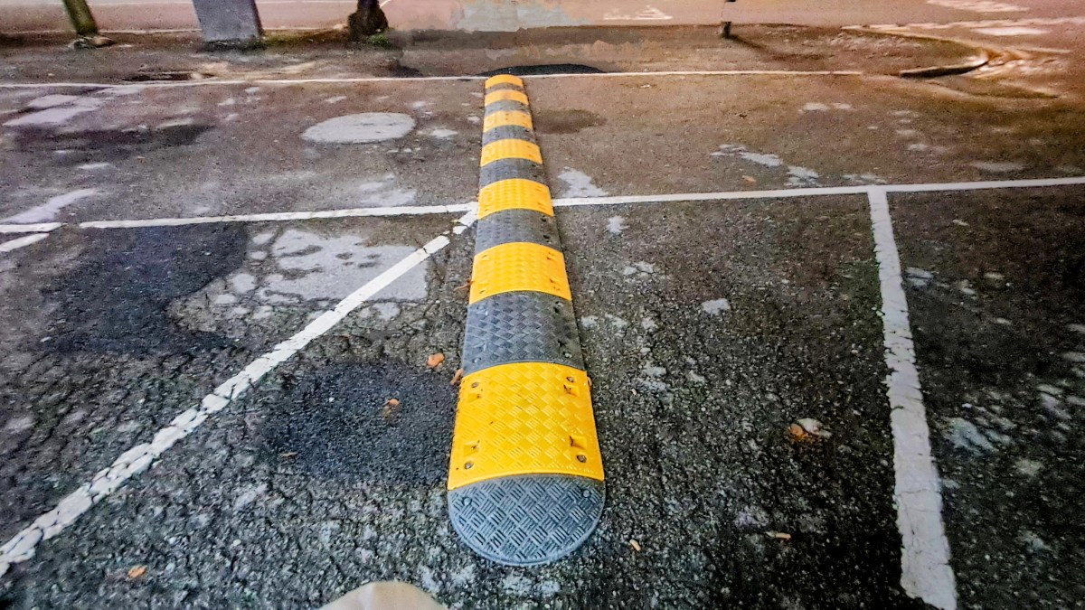 Dangerous road ramp installed on a link road in Sale