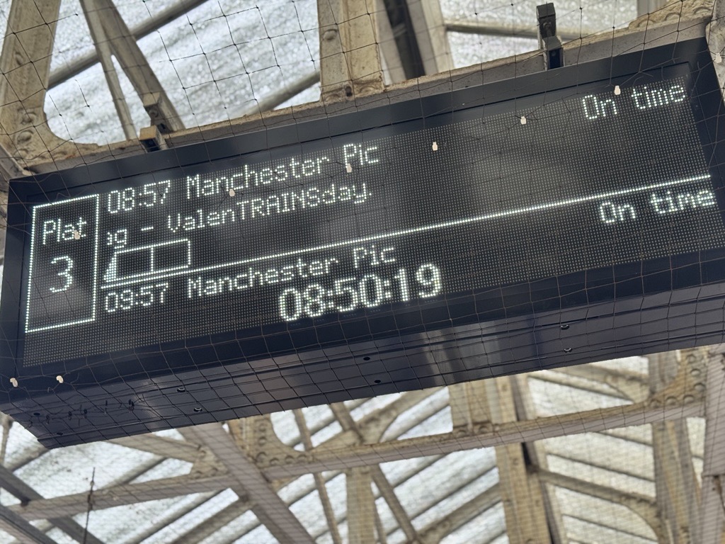 Rail commuters surprised by ‘Valen-TRAINS Day’ messages at stations